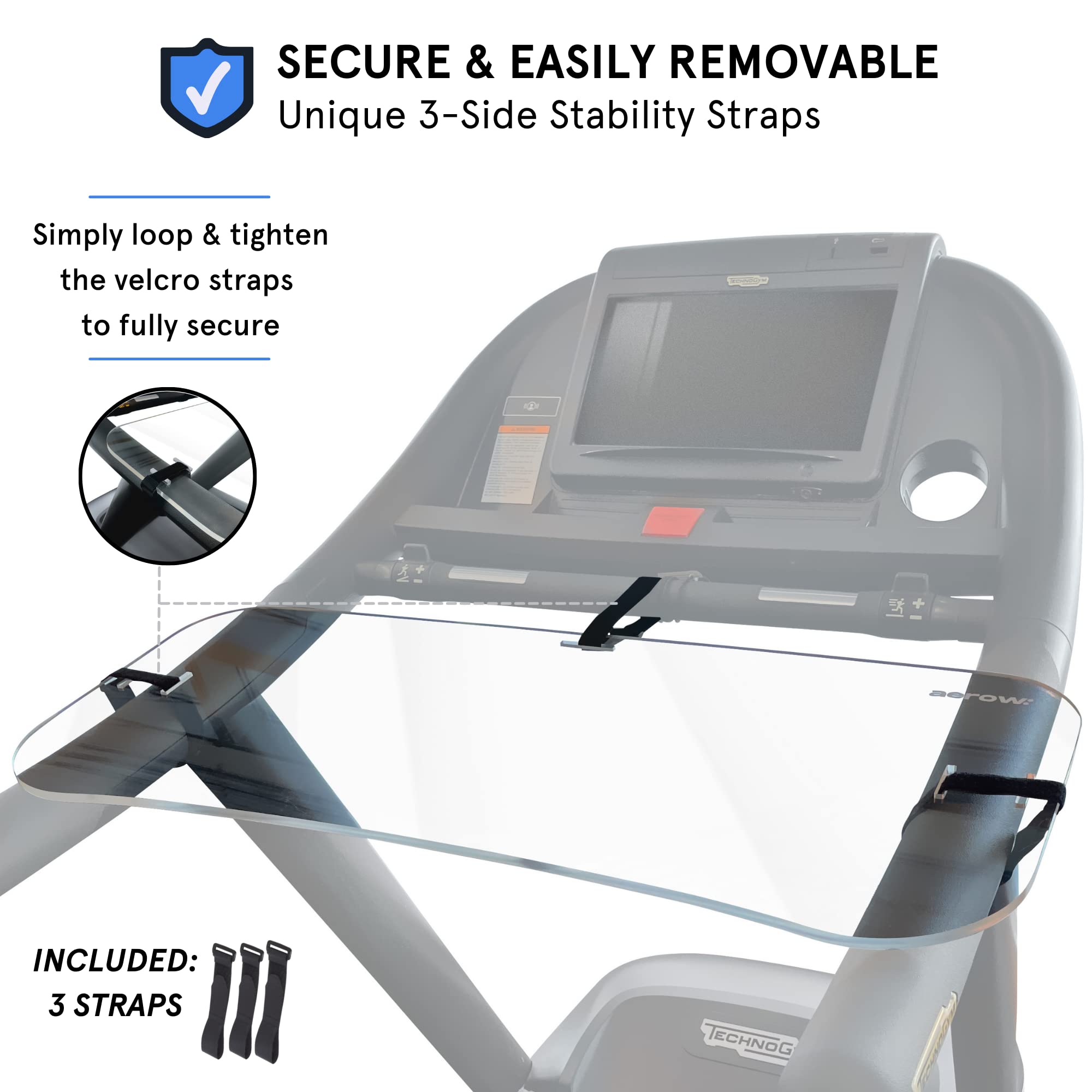 AEROW Treadmill Desk Attachment - Clear Treadmill Laptop Holder - Universal Fit 36" Treadmill Table & Exercise Workstation