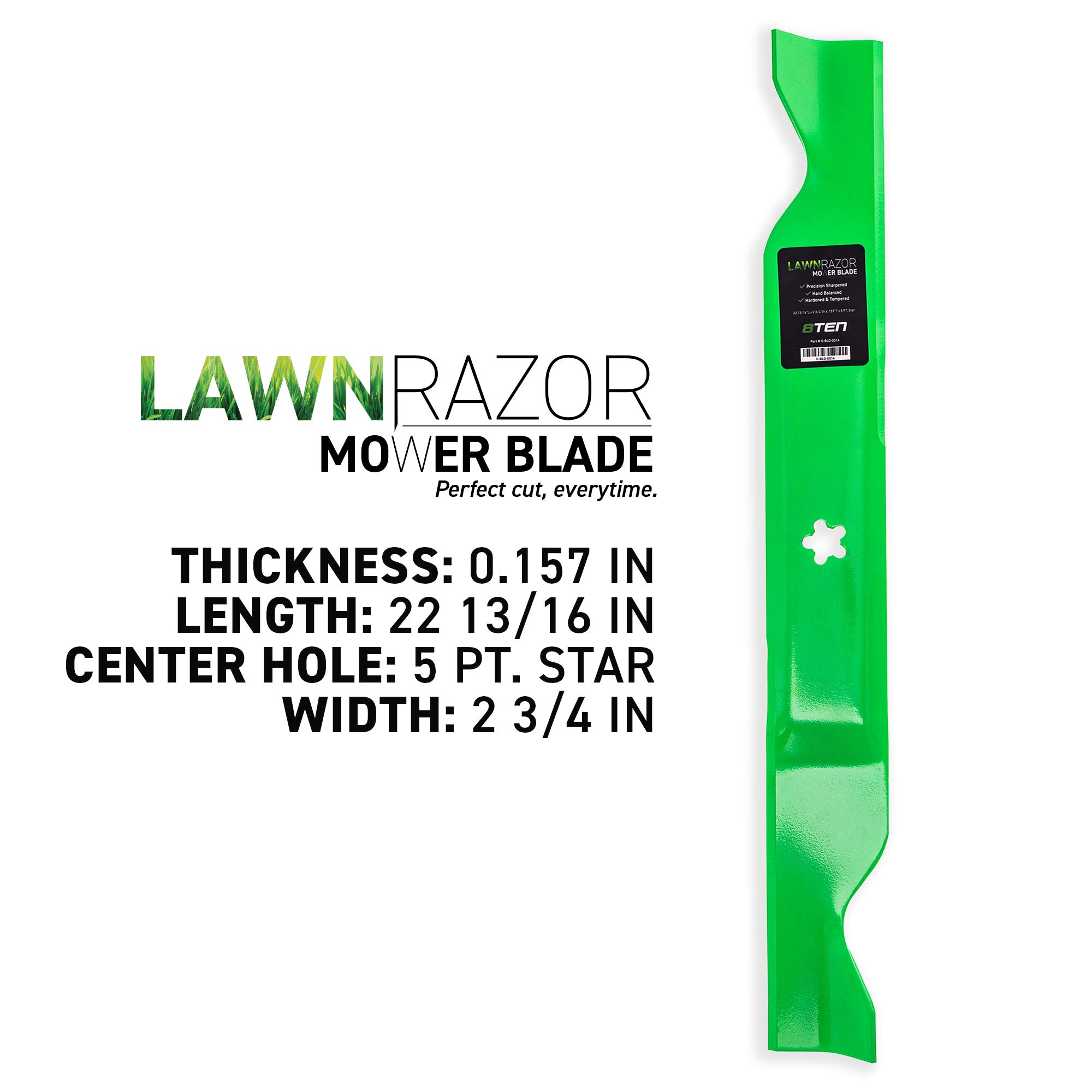 8TEN LawnRAZOR Mower Blade for AYP Husqvarna 561739 403107 405380 532405380 46 inch Deck (Medium Lift) 4 Pack
