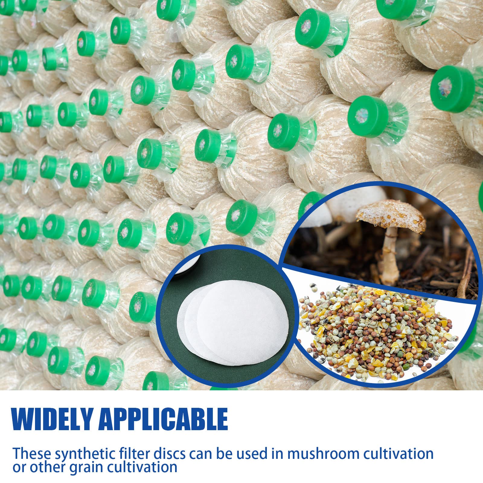 50 Pcs Synthetic Filter Paper 90 mm 2.22μm Synthetic Filter Disc Filter Applied Under Wide Mouth Jar Lid for Mushroom Cultivation, High Temperature Resistance