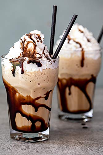 ALINK 100 Black Paper Straws, Biodegradable Disposable Drinking Straws Bulk for Party Supplies, Birthday, Wedding, Bridal/Baby Shower, Restaurant and Holiday Celebrations