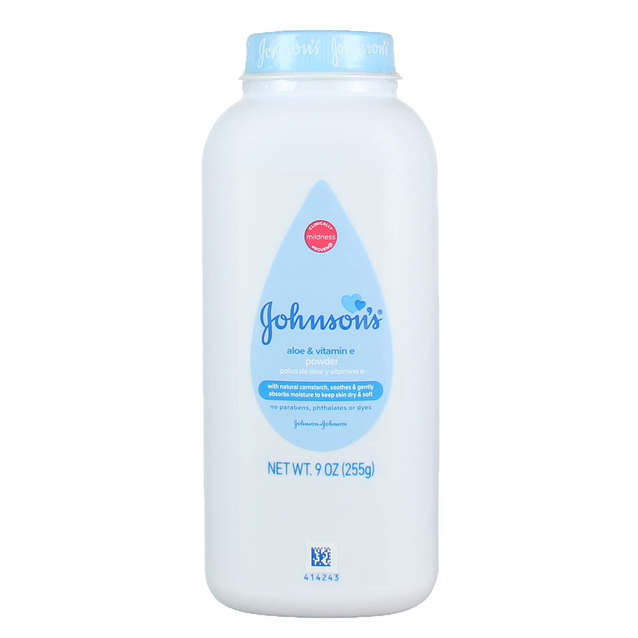 Johnson's Baby Powder, Pure Cornstarch with Soothing Aloe & Vitamin E 9 oz (Pack of 5)