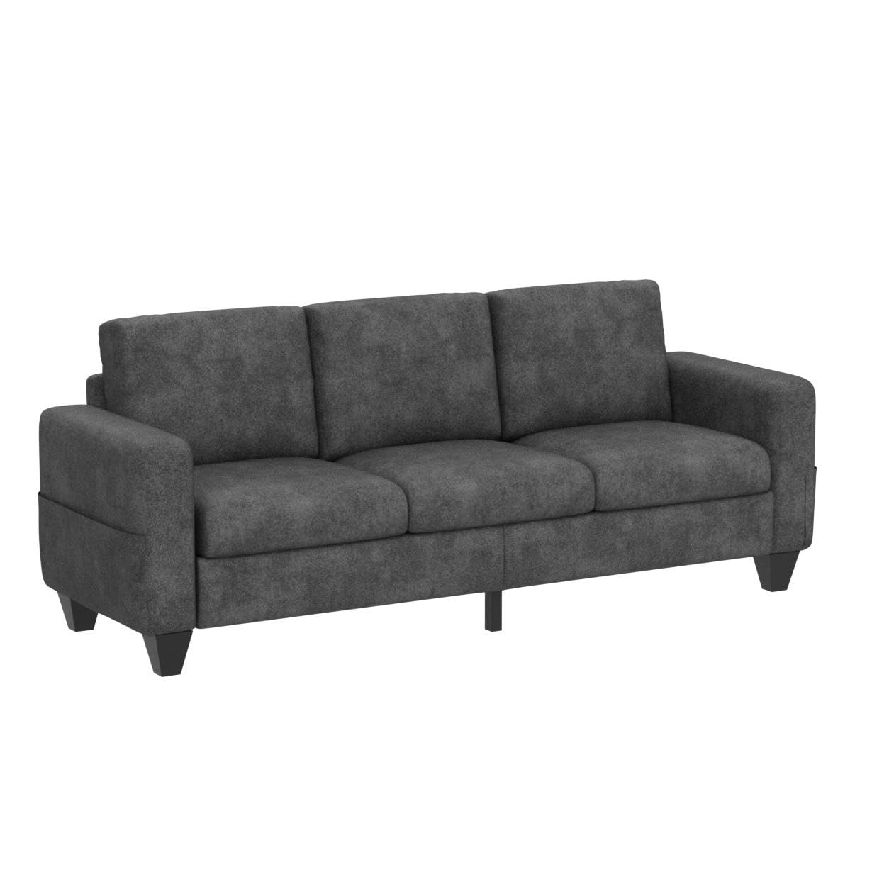 Yattem Convertible Sectional Sofa Couch:Modern Snowflake Velvet L-Shaped Sofa Couch with Reversible Storage Ottoman&Storage Pockets - 3 Seat Sofa Couch for Living Room/Apartment/Studio/Small Space