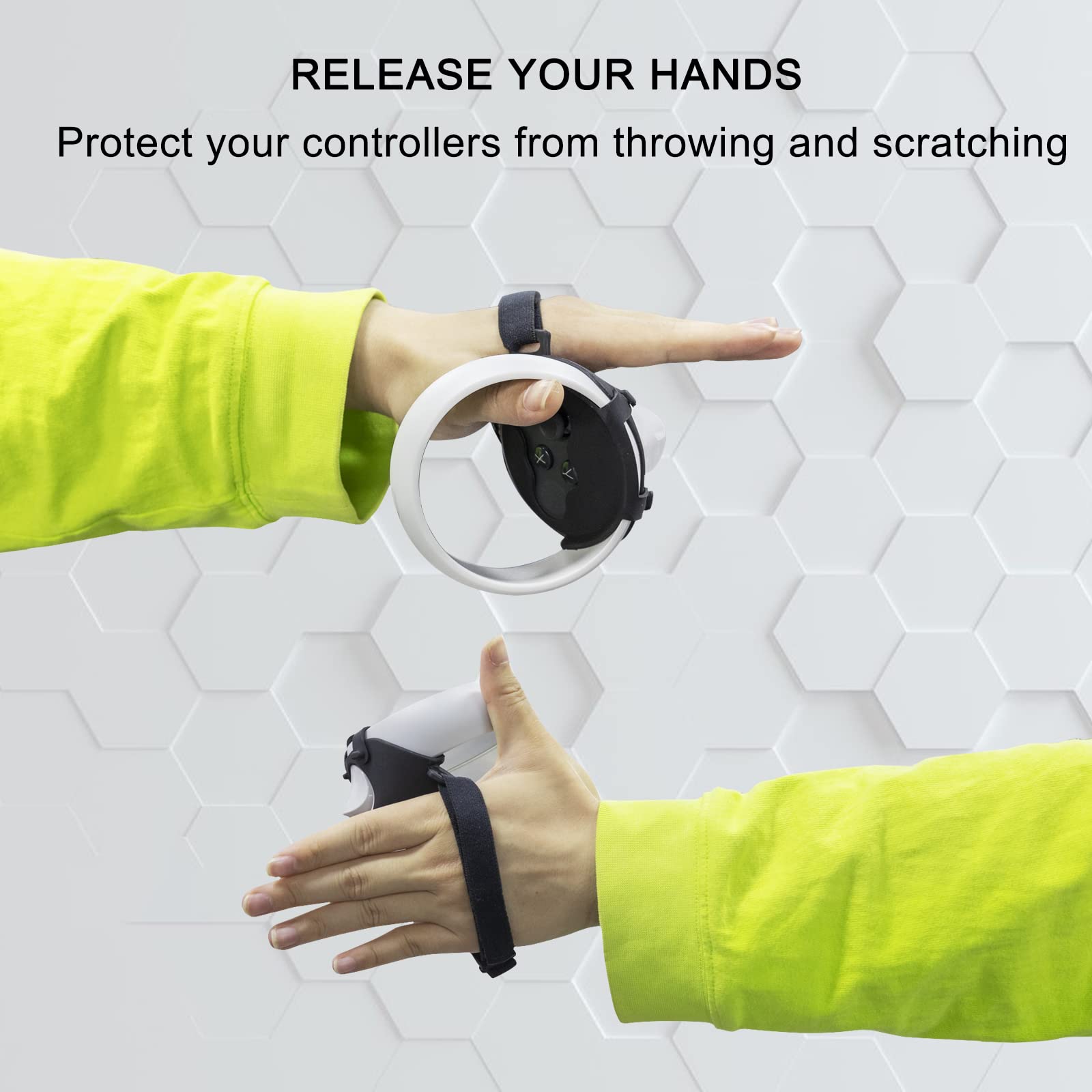 8VR for Oculus Quest 2 Accessories, Controller Grips Cover with Nylon Adjustable Knuckle Strap, VR Shell Protective Cover Anti Scratch Anti Dust Silicone Front Face Cover, Compatible with Quest 2