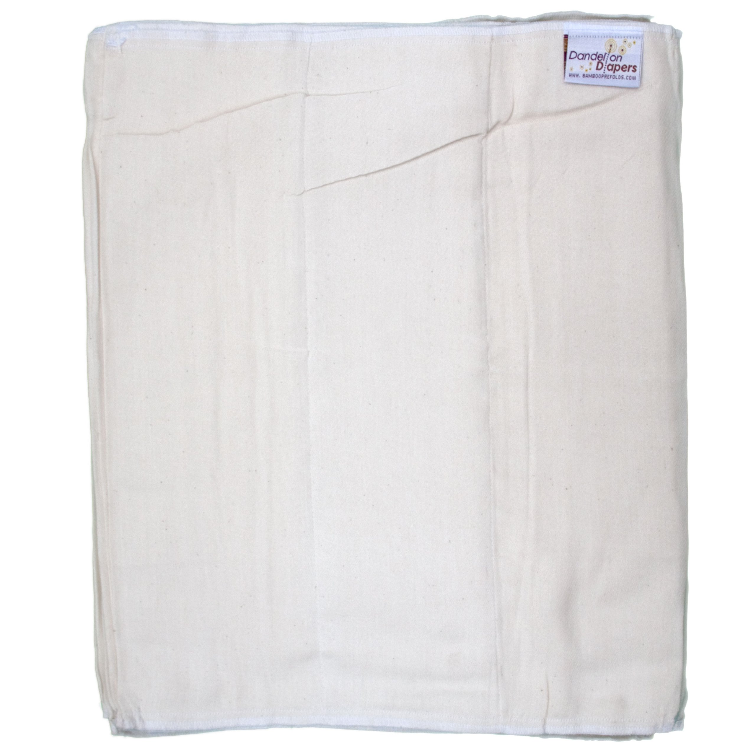 Dandelion Diapers Prefold Cloth Diapers Made from Viscose Bamboo and Cotton Blend Versatile Baby Diaper, 3 Pack - Size 5 Standard Pinless Prefold