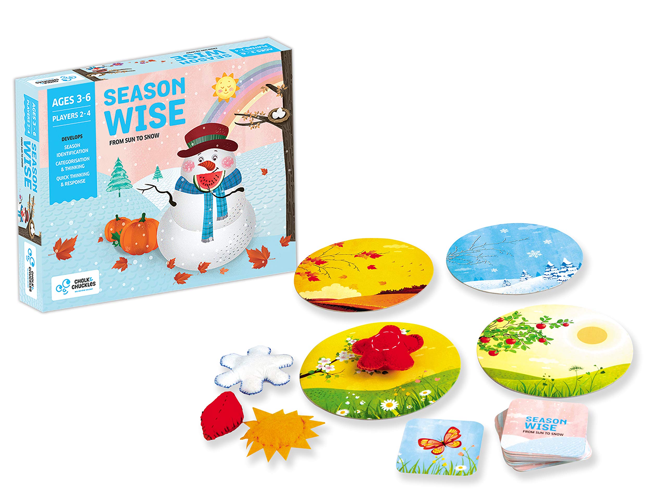 Chalk and Chuckles Season Wise Preschool Game, Fun Learning, Gifts for Boys and Girls Ages 3 to 6 Years