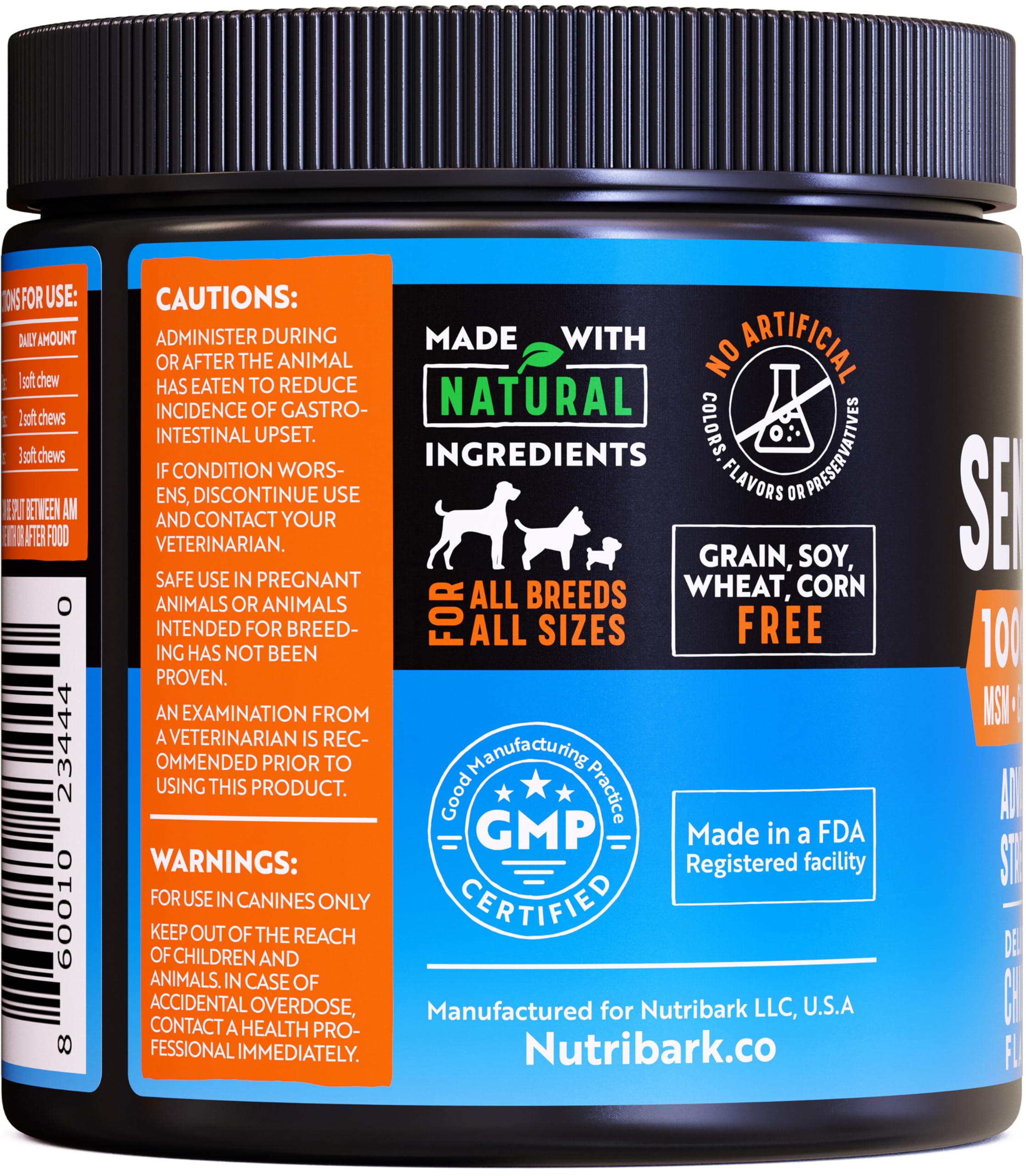 Senior Dog Joint Supplement -1000mg Glucosamine for Dogs -Advanced Hip & Joint Support Chews w/Glucosamine, Chondroitin, MSM, Turmeric & Omega 3 for Pain & Inflammation Relief, Improved Mobility