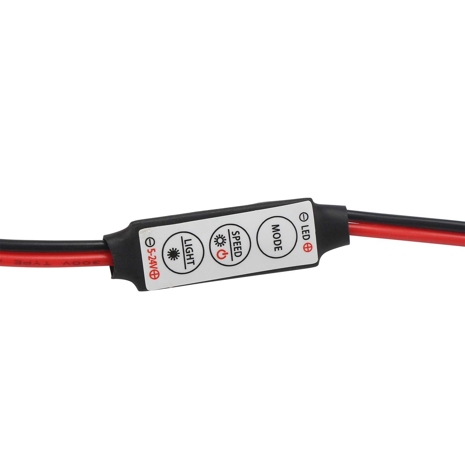 DROK Dimmable Mini DC 12V 12A Single Color LED Strip Dimmer Switch Brightness Control 5050 3528 5630