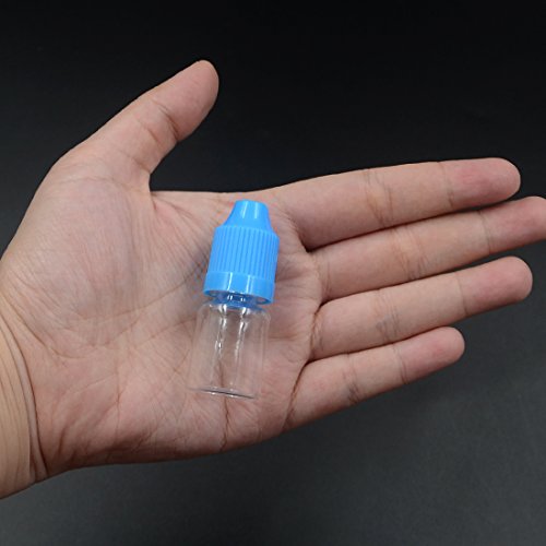 Dropper Bottles Multicolor Industrial & Scientific Clear Liquid Needle Empty Tip Cap Plastic Ejuice Childproof Filling PET (5ml+Black cap+Tip Cap Pack of 50pcs)
