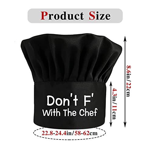 Don't F' with The Chef,Funny Chef Hat,BBQ Chef Hats,Adjustable Kitchen Cooking Hat for Men & Women, BBQ Gift,Perfect for BBQ Grilling Barbecue Cooking Baking Black