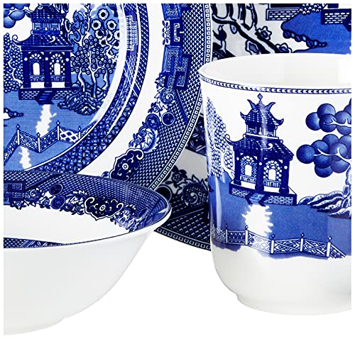 Johnson Brothers Willow Blue 4 Piece Place Setting, Blue and White