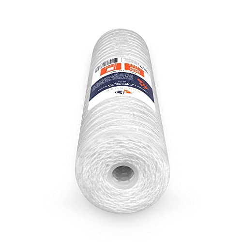 Aquaboon 1 Micron 20" x 4.5" String Wound Sediment Water Filter Cartridge | Whole House Sediment Filtration | Compatible with PC40-20, WP1BB20P, 355222-45, WPP-45200-01, WPP-45200-01, 84650, 2-Pack