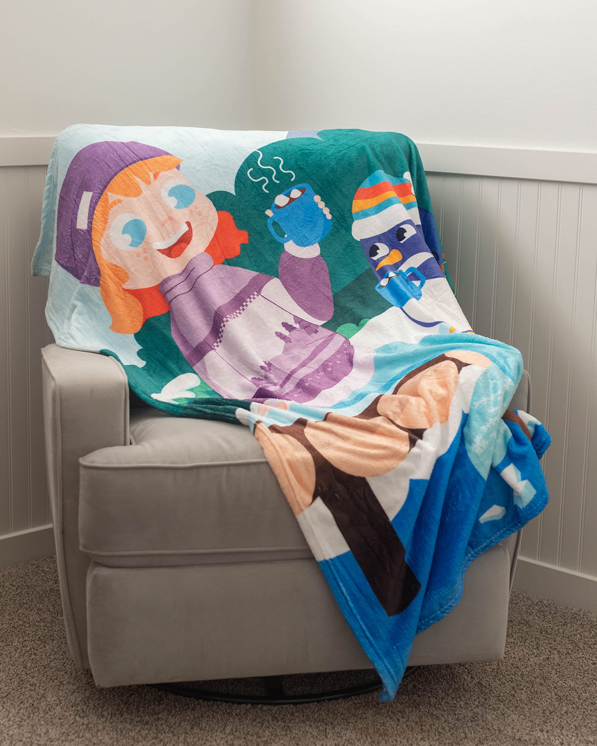 A FOR ADLEY Merch, Adley's Snuggly Snow Mermaid Blanket Featuring Cartoon Mermaid Adley Print