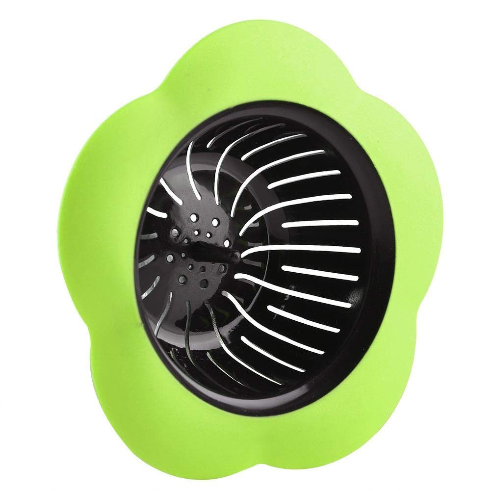 Alvinlite Plastic Sink Strainer Flower Shaped Drain Stopper Kitchen Bathroom Accessories for Kitchen Bathroom Bathtub(Green)