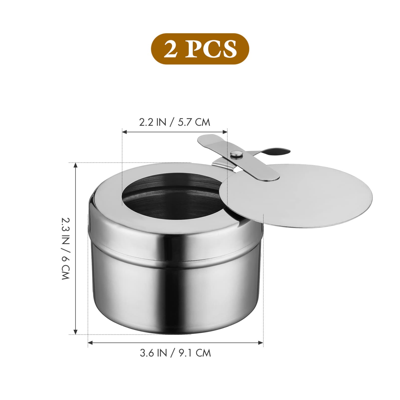 Abaodam 2Pcs Chafing Dish Fuel Holders Stainless Steel Fuel Cans Fuel Tank Boxes Fuel Holders with Covers for Home Outdoor Camping