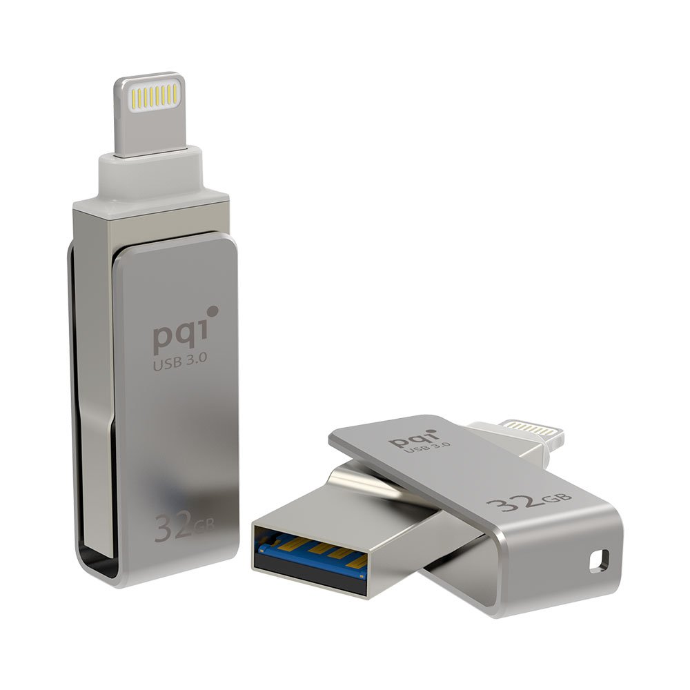 Iconnect Mini [Apple Mfi] 32 GB Mobile Flash Drive w/ Lightning Connector for iPhones iPads Mac & PC USB 3.0 (Iron Gray)