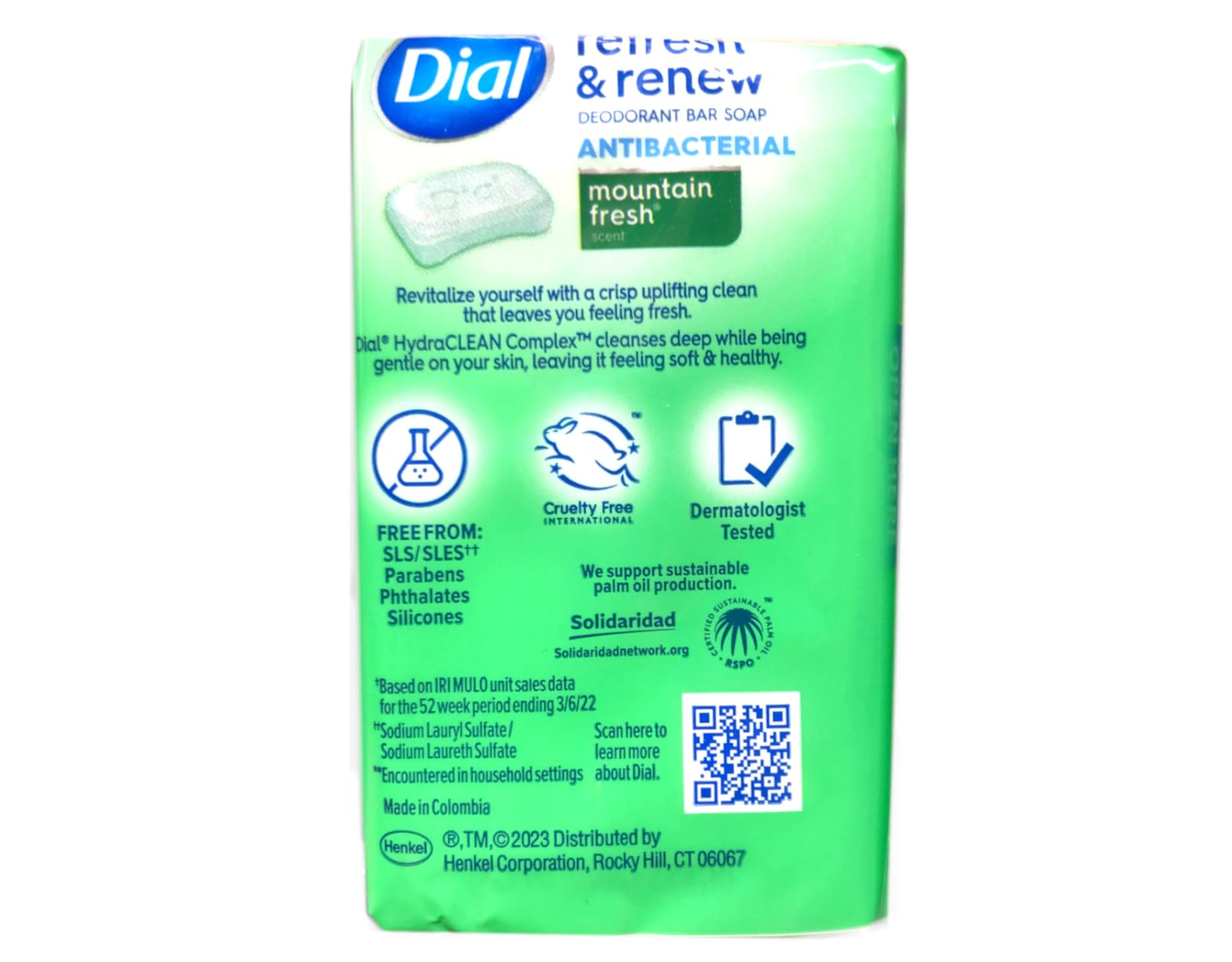 Dial Mountain Fresh Antibacterial Deodorant Bar Soap 3, 4 oz Soap Bars (Packs of 4)