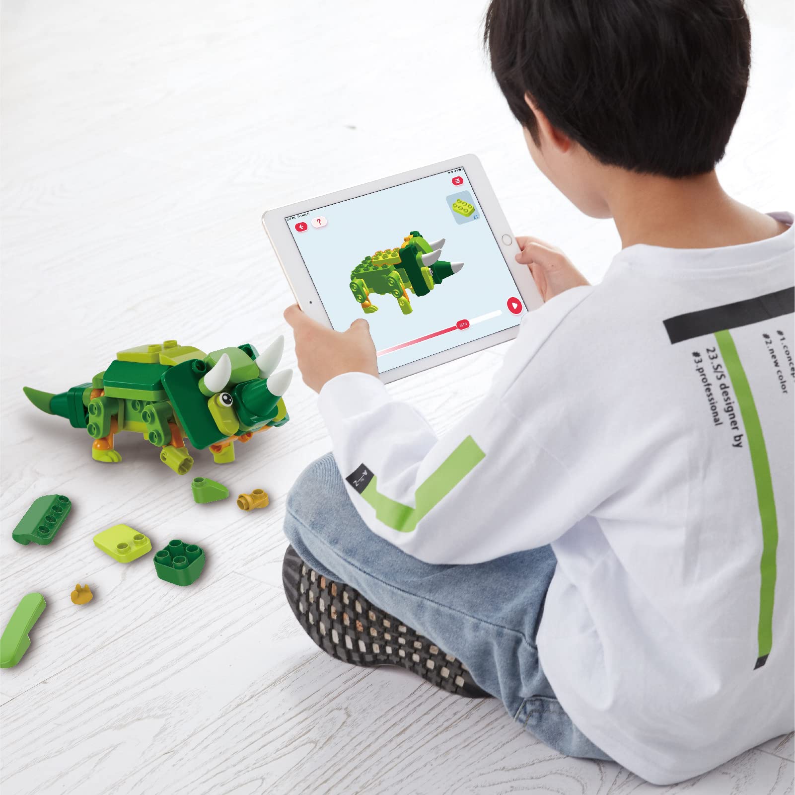 BOTZEES GO! Dinosaur Robots for Kids, Building and Electric Remote Control Toys, STEM Learning Toys for Kids Ages 3+, Boys Toys, with RC Magic Stick, Dinosaur Toys, App Based
