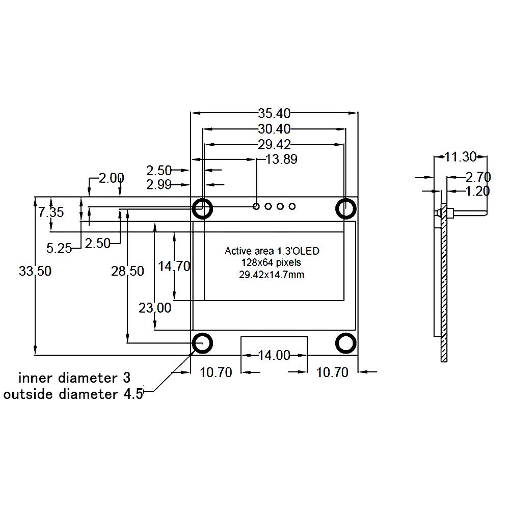 Walfront 1.3 Inch 128X64 IIC I2C SPI Serial OLED Display Module White Text Color for MP3 Function Cellphone Smart Health Device