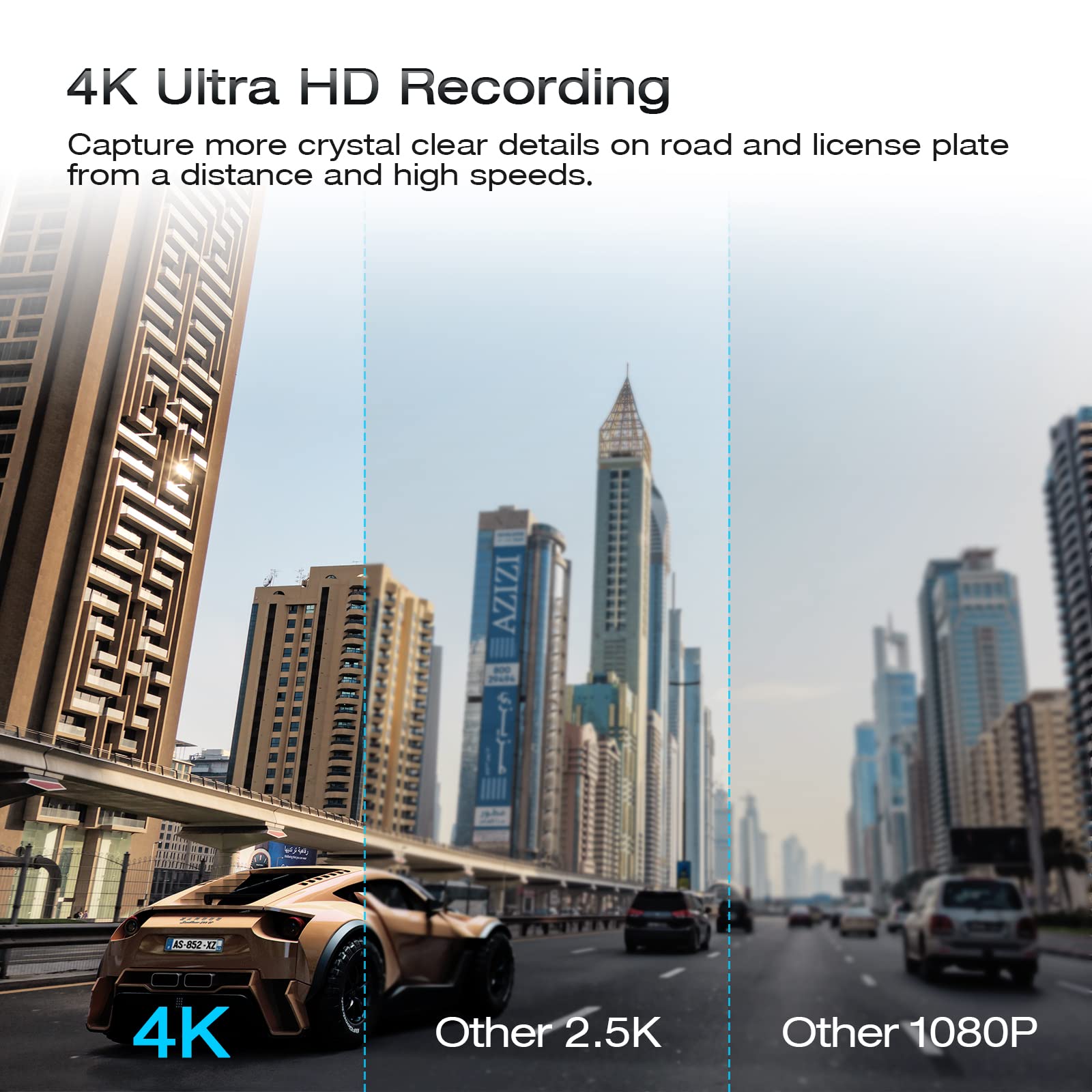 4K Mirror Dash Cam Backup Camera, 12" FHD Smart Rearview Mirror for Cars & Trucks Front and Rear Car Camera Night Vision Parking Assistance Loop Recording GPS Tracking