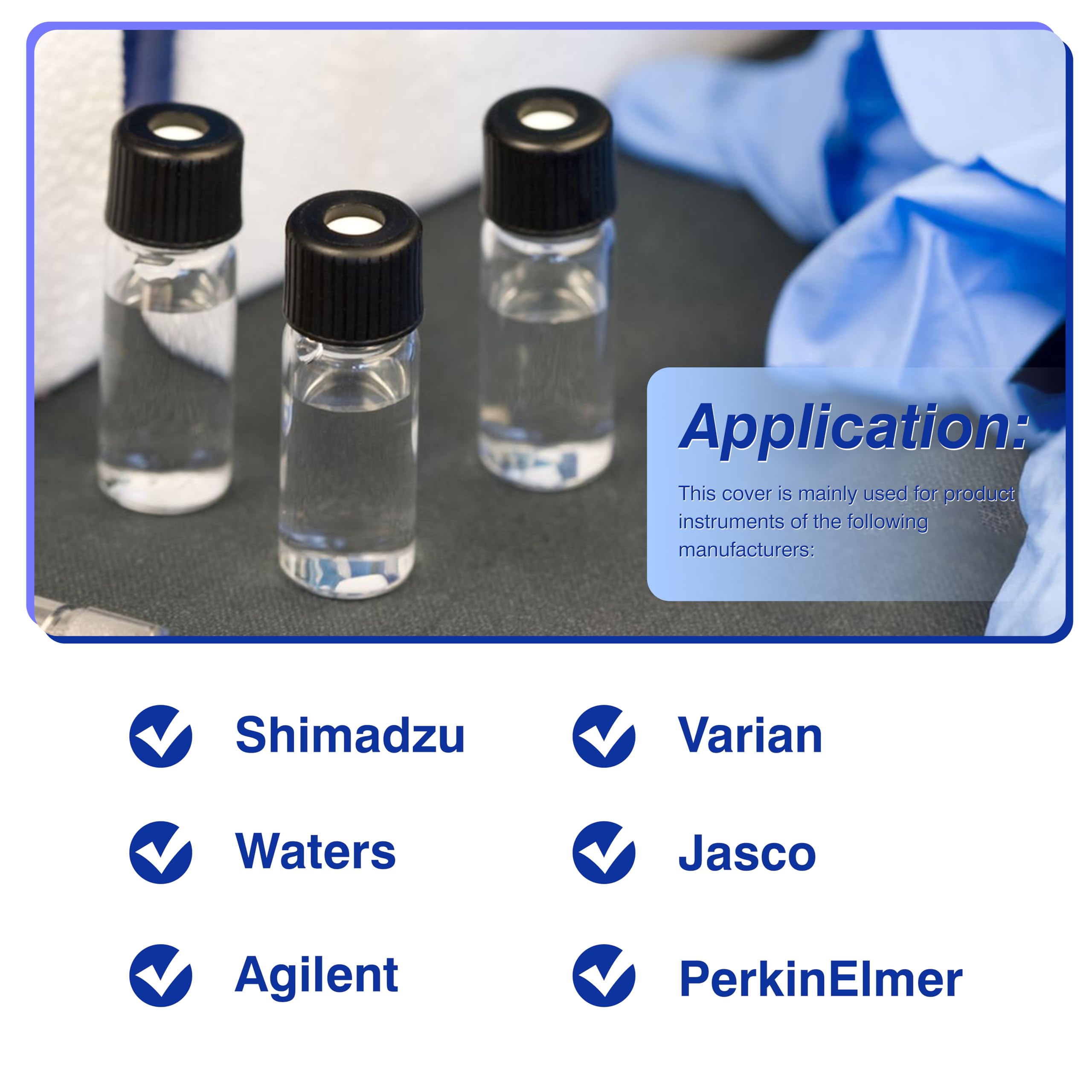 ALWSCI HPLC LC 8-425 Screw Thread Vial Caps, 8 mm, PTFE/Silicone Septa, Black, Polypropylene, 100 pcs/pk