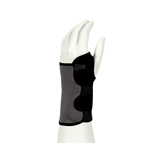 ACE Reversible Splint Wrist Brace, Provides moderate-stabilizing support to sore, weak and injured wrists, Adjustable, Gray, 1/Pack