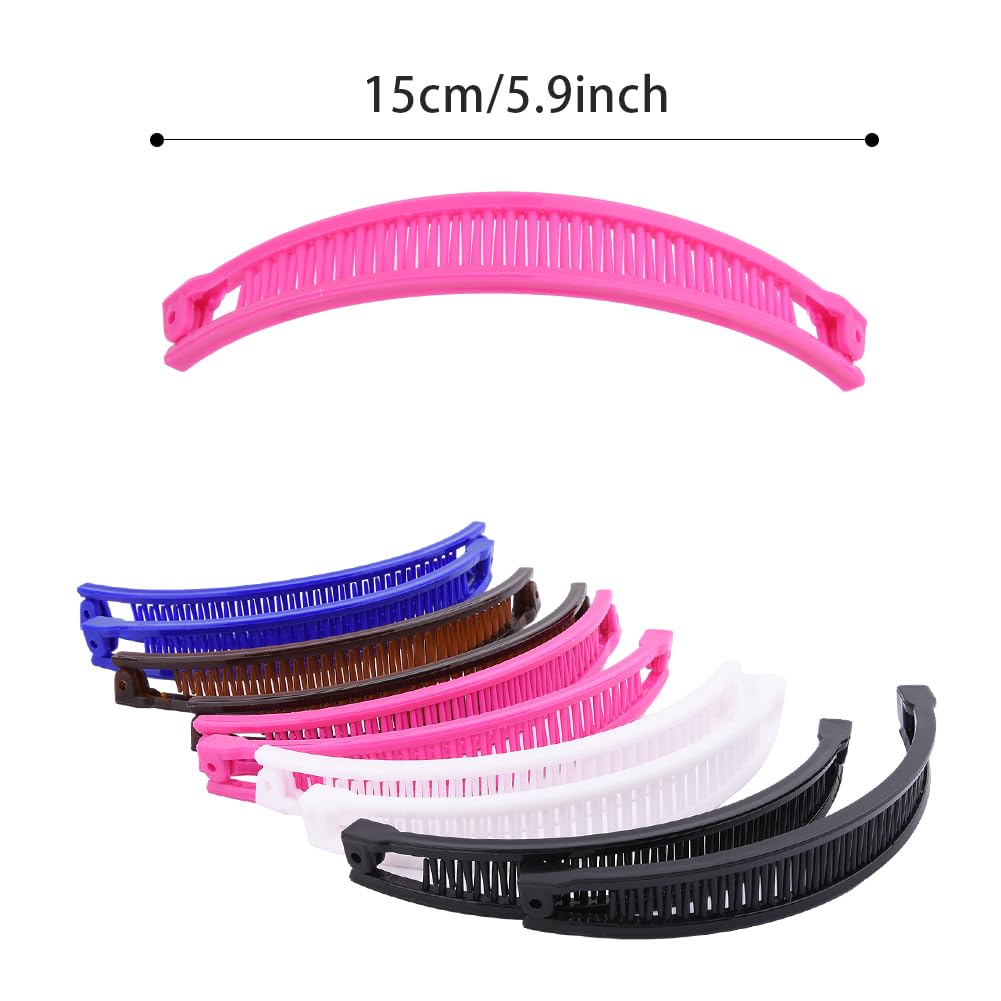 8 Pcs Banana Clips,Hair Clincher,Vintage Clincher Combs Tool,Ps Plastic Strong Reliable Durable Flexible Strong Hold DIY Ponytail Thin Fine Hair Styling for Women