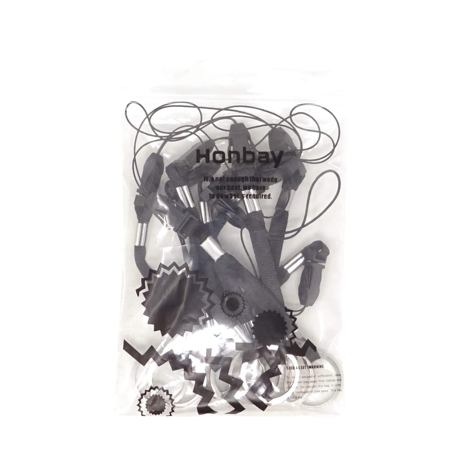 Honbay 10PCS Black Nylon Straps Lanyards with Detachable Buckle for Flashlight, Cell Phone, USB Flash Drive, MP3, MP4, and Other Small Electronic Devices