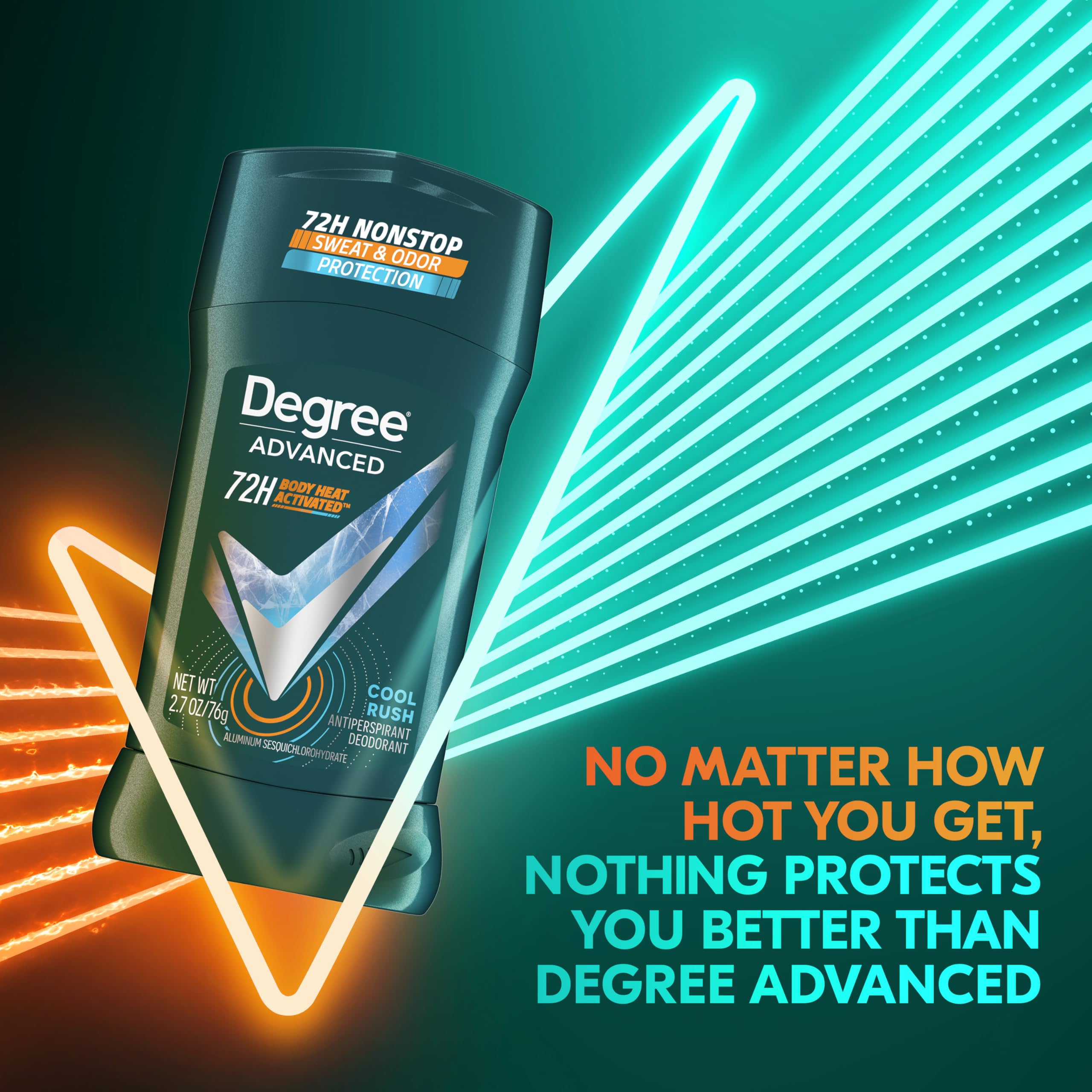 Degree Men Antiperspirant Deodorant Cool Rush 12 Count 72-Hour Sweat and Odor Protection Antiperspirant For Men With Body Heat Activated Technology 2.7 oz