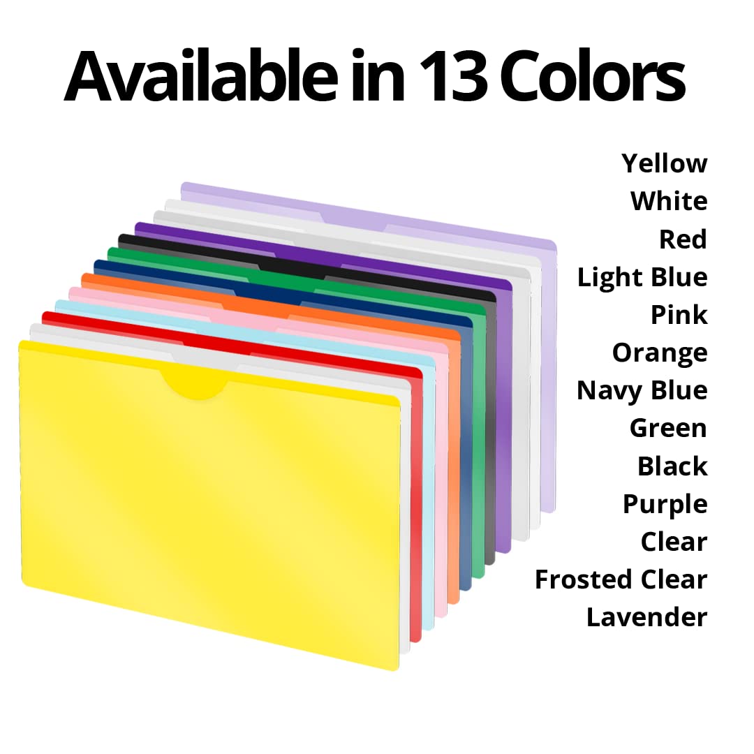 Doctor Stuff- 25 Pack, Vinyl Plastic Pocket File Folders Closed Sides, Legal Size, Clear Front Top Loading Job Jacket, Documents Holder for Office, High School and Medical Files, Navy Blue