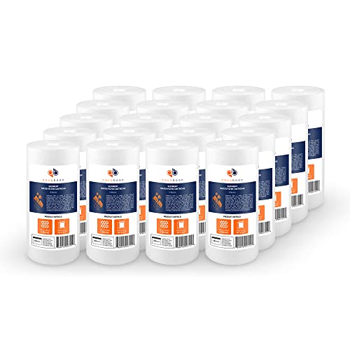 Aquaboon 20-Pack of 5 Micron 10" x 4.5" Sediment Water Filter Replacement Cartridge | Whole House Sediment Filtration | Compatible with W15-PR, HD-950, WFHD13001B, GXWH35F, GXWH30C