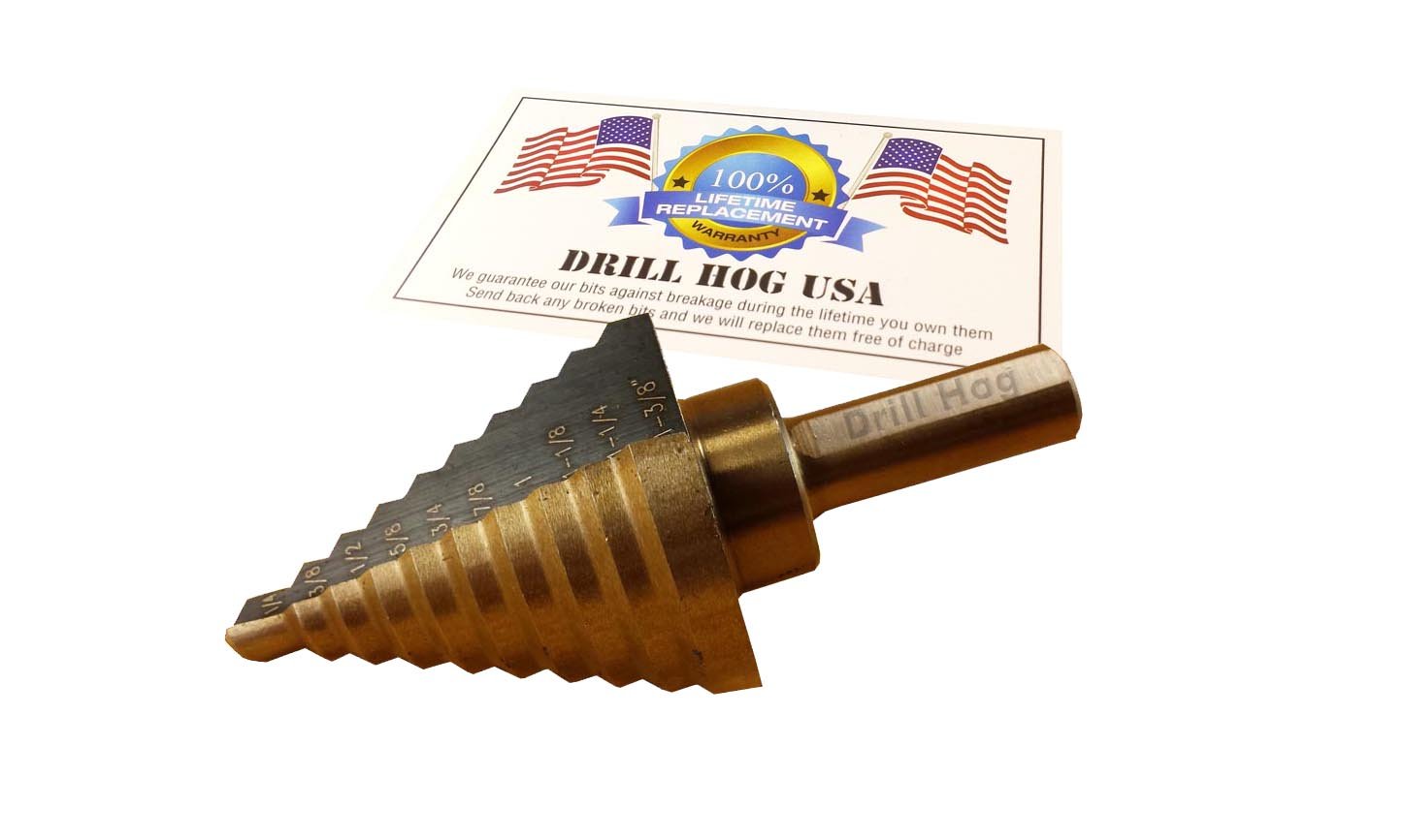 Drill Hog Step Drill Bit 1/4"-1-3/8" Molybdenum M7 USA