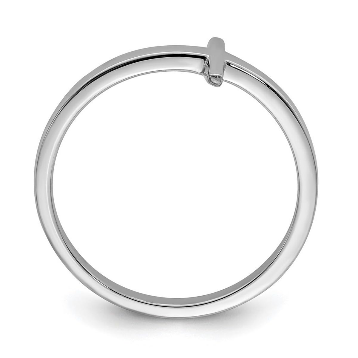 925 Sterling Silver Polished Sideways Religious Faith Cross Ring Size 8 Jewelry for Women