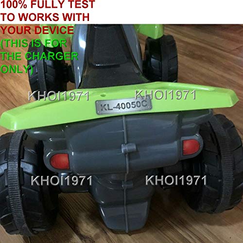 KHOI1971 Wall Charger AC Adapter Compatible with Kalee 6V-Volt ATV Quad Ride on Green Black-Trim-SEAT KL-40050C Walmart Target Toy R US