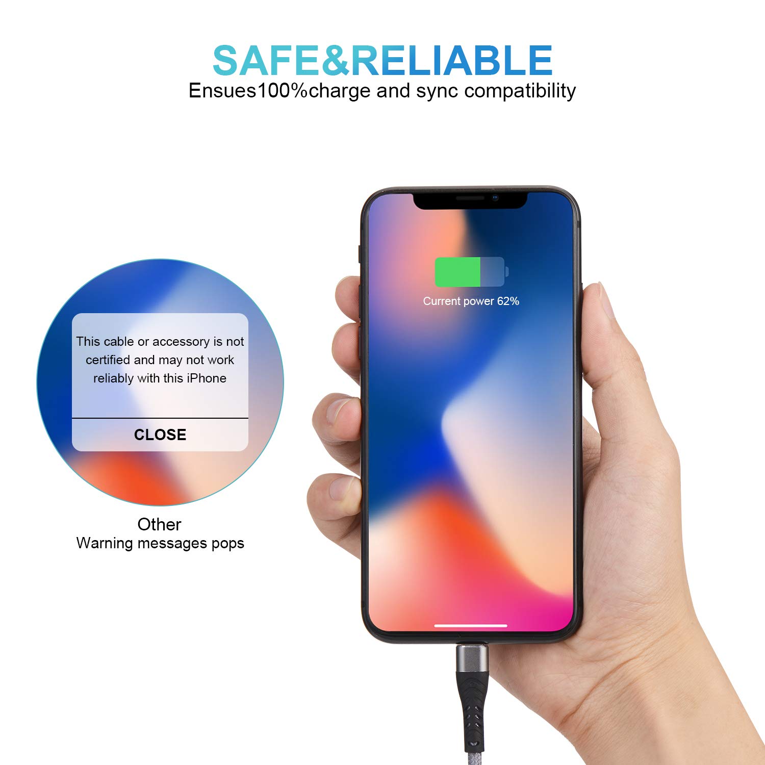 4Pack【Apple MFi Certified 】 iPhone Charger Cord, Lightning Cable 6 ft,iPhone Charger 6 ft, iPhone Charger Cable for iPhone 13/12/11/11Pro/11Max/ X/XS/XR/XS Max/8/7/6/5S/SE/iPad Mini,More