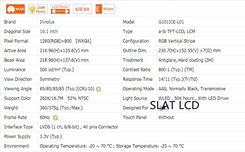 Innolux 10.1 Inch LCD Screen G101ICE-L01 with Full kit of Driver Board