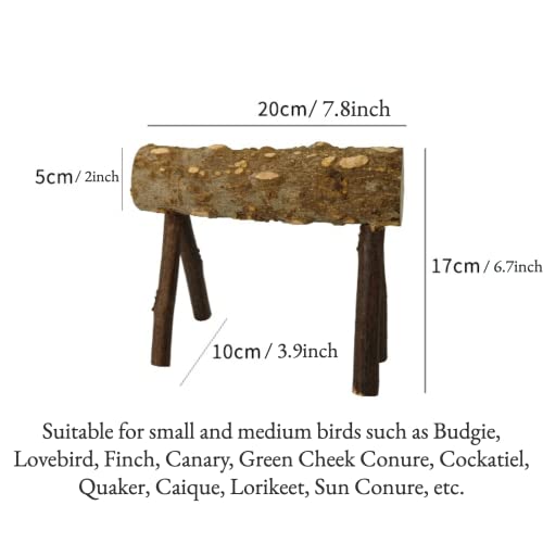 Bird Training Stand Portable Tabletop Bird Natural Wood Perch Training Perch Parrot Training Playground Bird Cage Toys Accessories for Small Parakeet Cockatiel Budgie