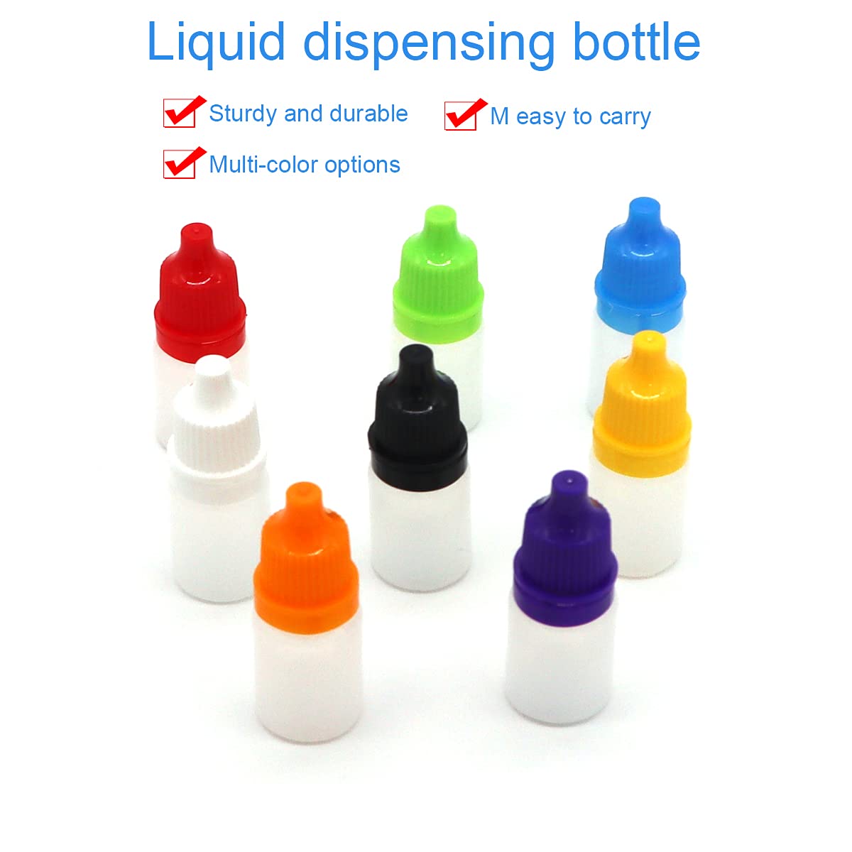 Ewanda store 50pcs Empty Eye Dropper Bottles 5ml Plastic Squeezable Dropper Bottles Eye Liquid Dropper Dropping Bottles(Red Cap)