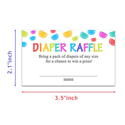 60 Colorful Diaper Raffle Tickets Gender Neutral Baby Shower Game