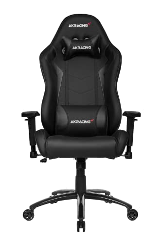 AKRacing Core Series SX Gaming Chair with High Backrest, Recliner, Swivel, Tilt, Rocker and Seat Height Adjustment Mechanisms with 5/10 Warranty - Black