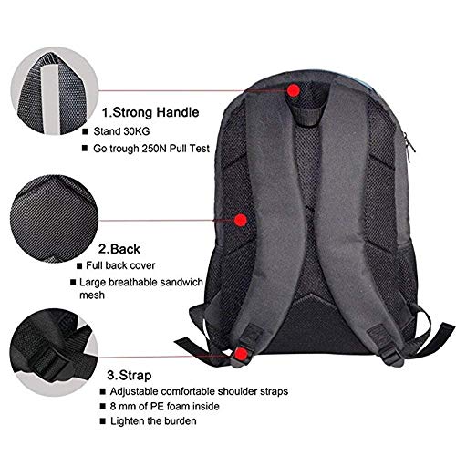 Aeoiba Colorful Video Game Laptop Computer Backpack, Multi-functional School Hiking Work Daypacks Waterproof Business Computer Backpack Bag Fit 15.6 Laptop and Notebook