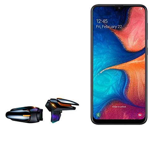 BoxWave Gaming Gear Compatible with Samsung Galaxy A20 - Touchscreen QuickTrigger Auto, Trigger Buttons Autofire Gaming Mobile FPS - Jet Black