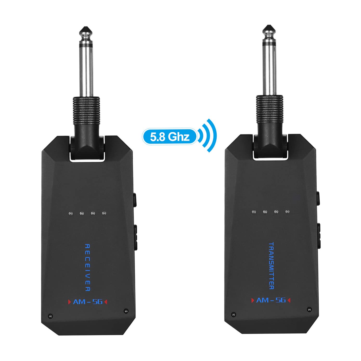 5.8GHz Wireless Guitar System, Rechargeable Wireless Guitar Transmitter Receiver Guitar Accessories Audio Wireless Transmitter Receiver for Electric Guitar Bass