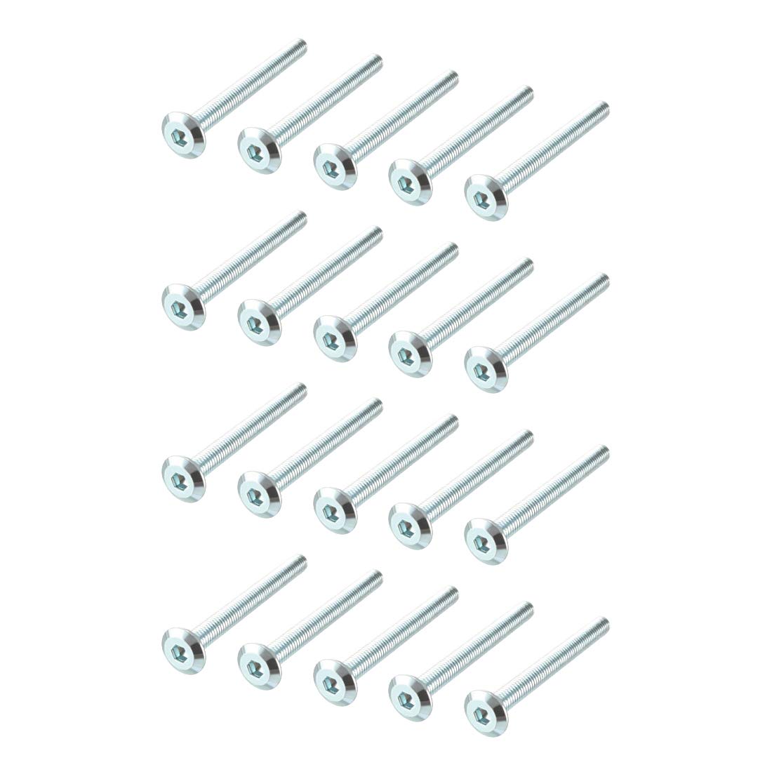 uxcell M6x60mm Furniture Bolts Hex Socket Screws Fastener Zinc Plated 20pcs