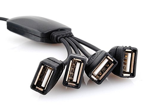 ISO TRADE Flexible Distributor USB 2.0 Hub 4 Port Cable 4 Way to 480 Mbps Adapter 842