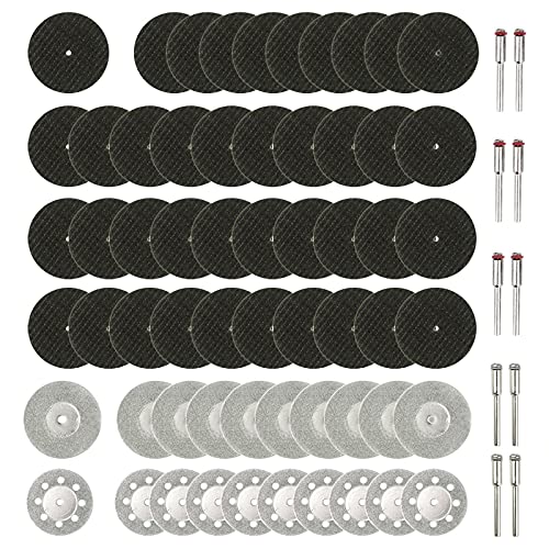 70 Pack Cutting Wheels Tool Kit, 32mm Fiberglass Reinforced Cutting Wheel Resin Cut-Off Wheels, 25mm/30mm Diamond Cutting Wheel with 1/8" Mandrels for Metal Glass Stone DIY Craft