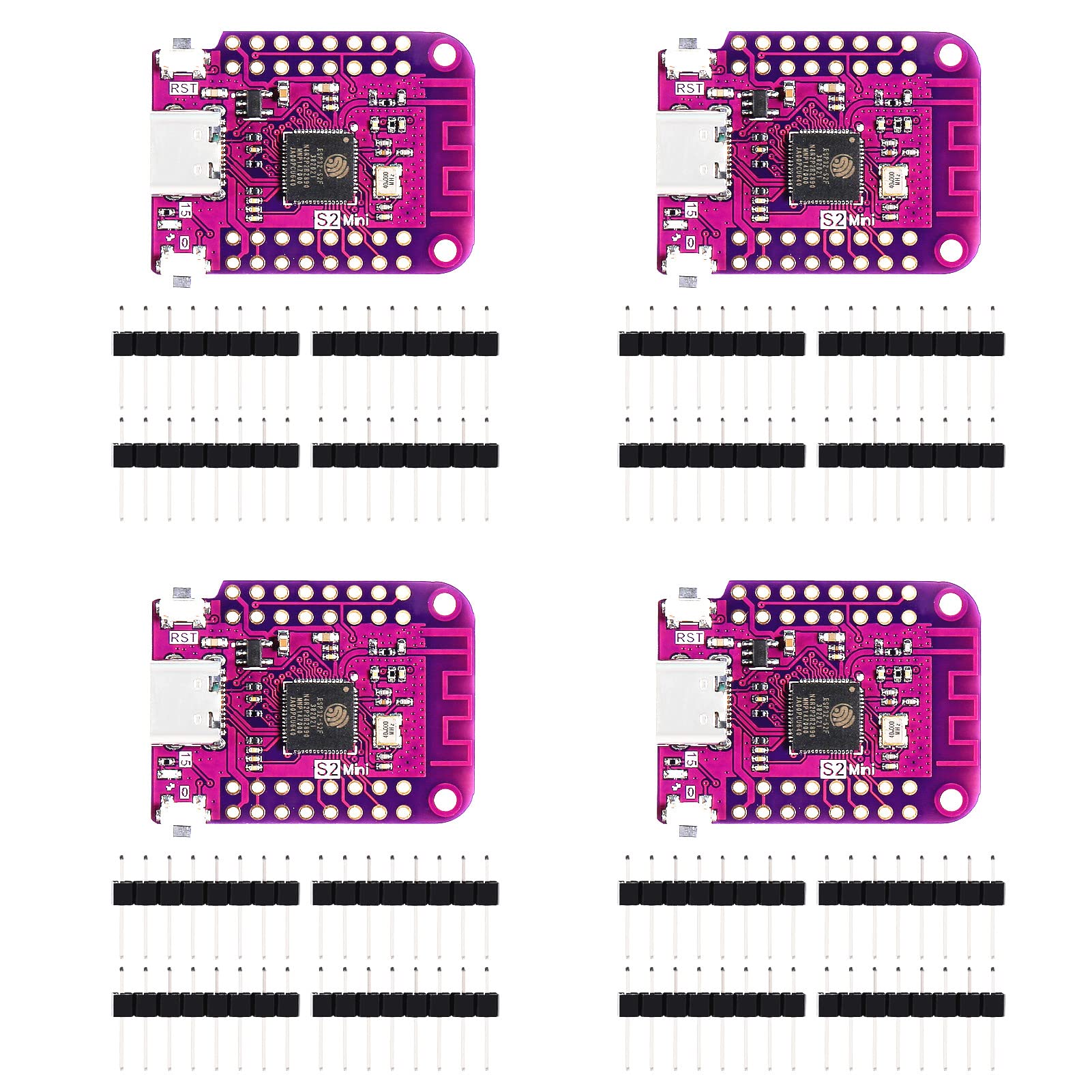 4pcs ESP32 S2 Mini WiFi Board Based ESP32-S2FN4R2 ESP32-S2 4MB Flash Type-C Connect Compatible with Arduino,MicroPython for LOLIN D1 Mini Shields