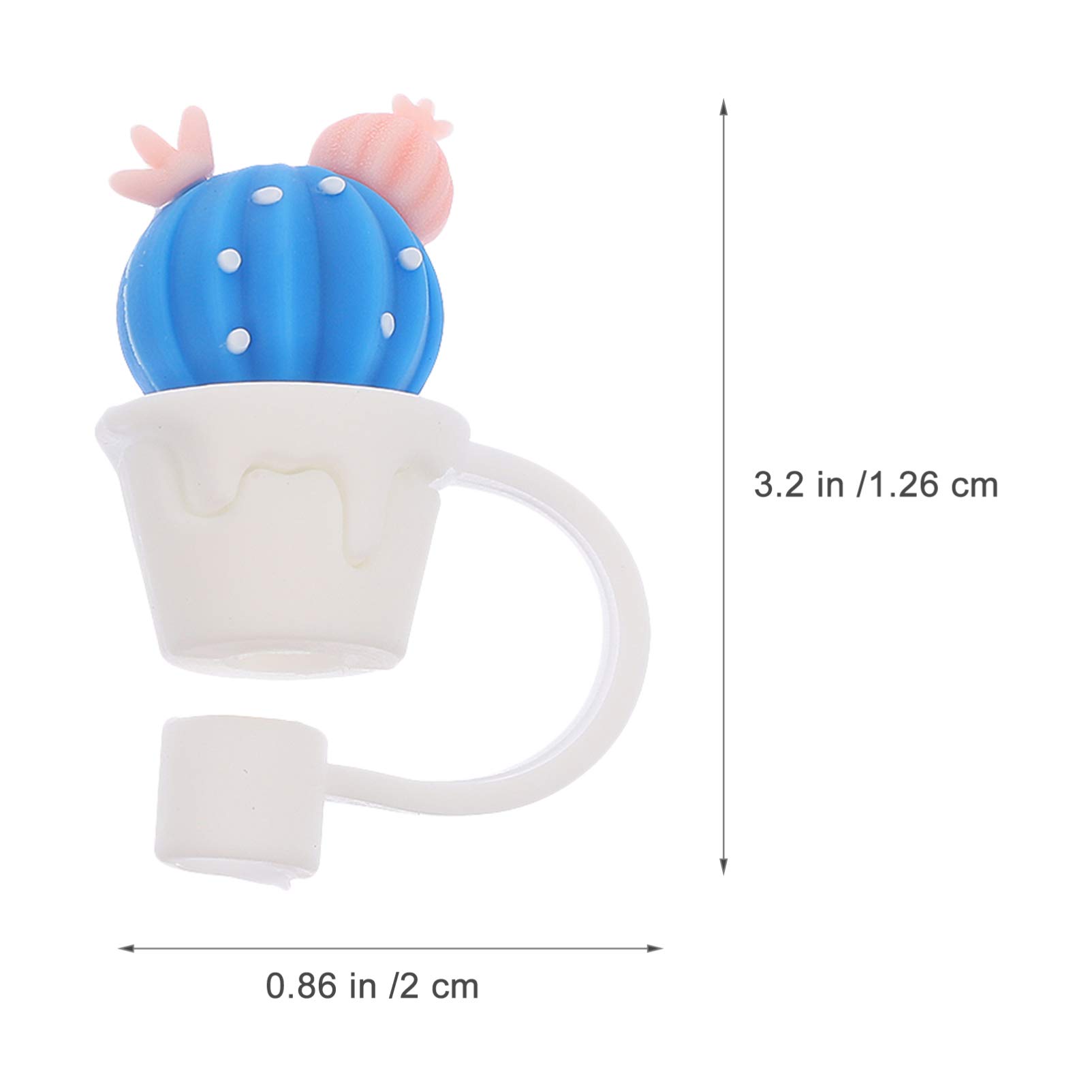 ABOOFAN 6pcs Silicone Straw Tips Cover Reusable Drinking Straw Tips Lids Cute Cactus Shape Straw Plugs for Straws