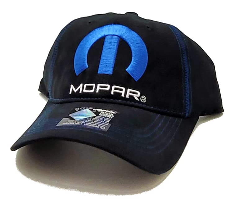 Checkered Flag Men's Mopar Cap an Adjustable Black Fabric Hat