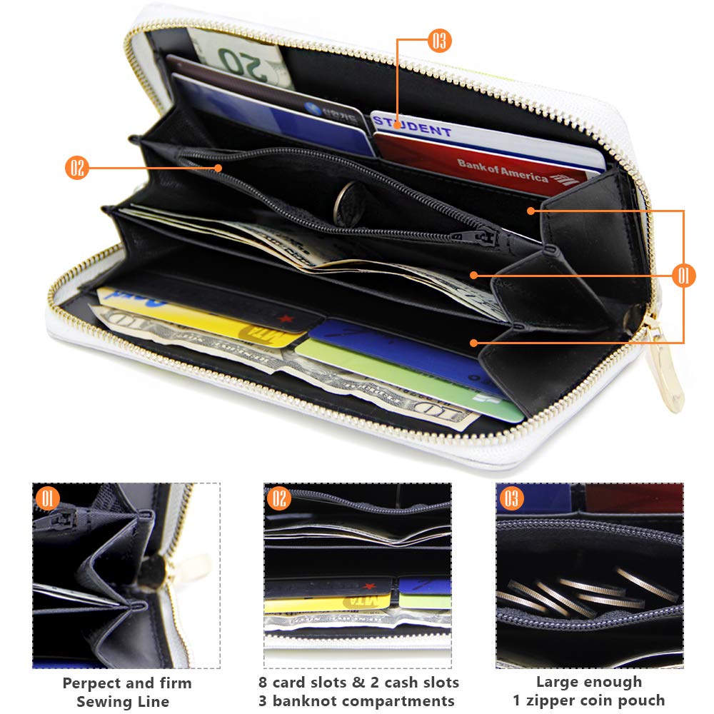 by you Women Holographic 3D Long Clutch Wallet Zipper Closure Card Slots Zippered Coin Pouch (PINEAPPLE)
