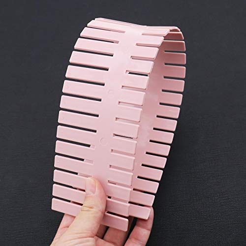 SING F LTD 12pcs Adjustable DIY Grid Clapboard Divider Drawer Closet Storage Organizer Home Storage 37x7cm Pink